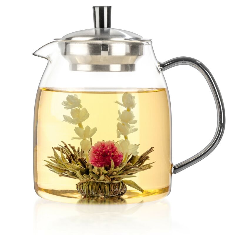 Glass Teapot + 12 Blooming Tea Gift Set - Blooming Tea